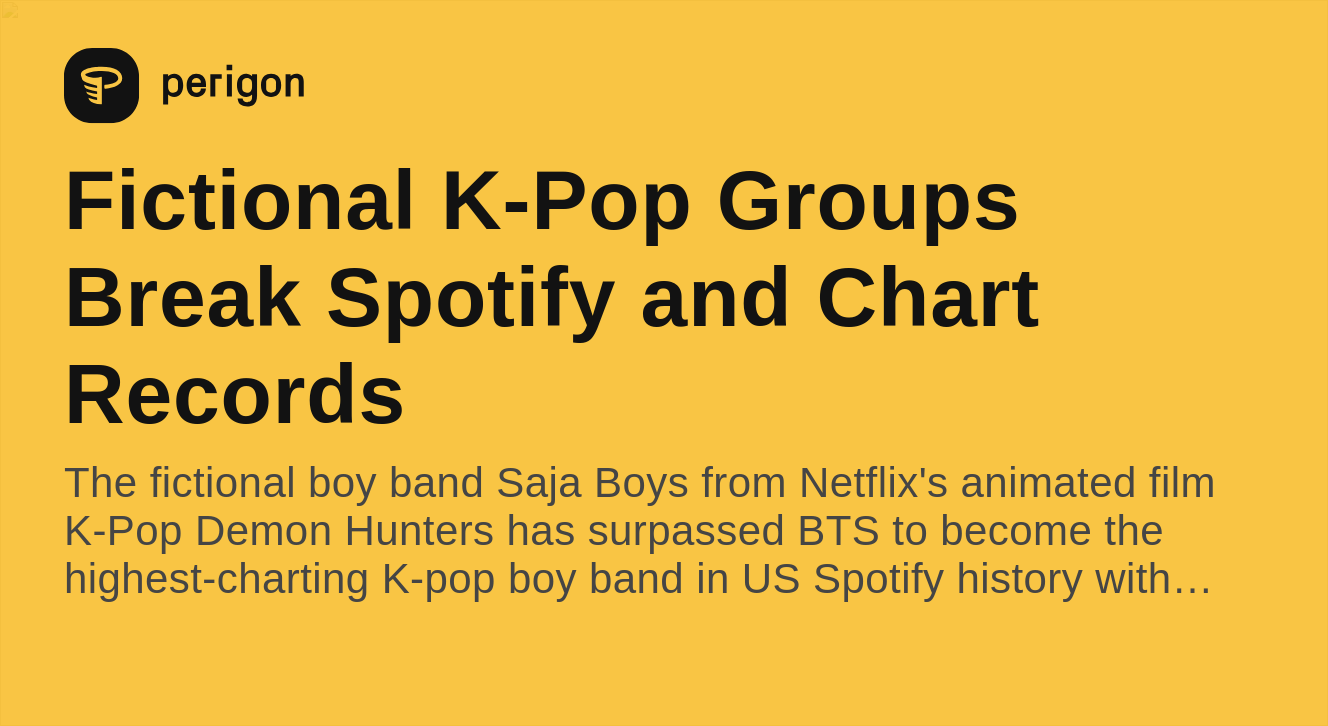 Fictional K-Pop Groups Break Spotify and Chart Records | Perigon