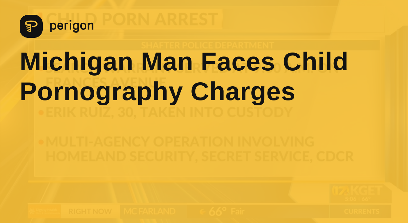 Michigan Man Faces Child Pornography Charges | Perigon
