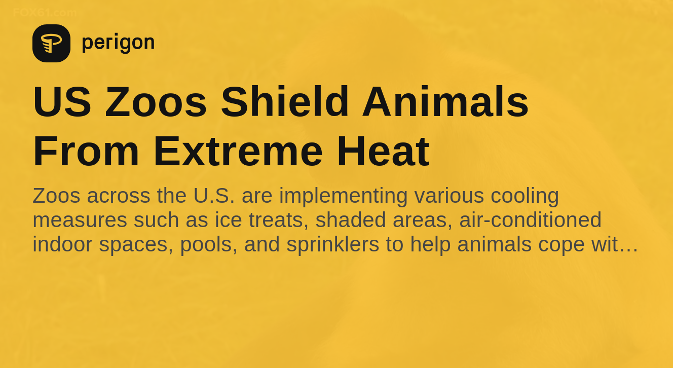 US Zoos Shield Animals From Extreme Heat | Perigon