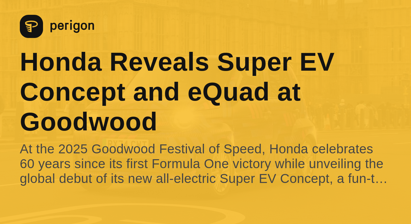 Honda Unveils Fastport eQuad and Super EV Concept | Perigon