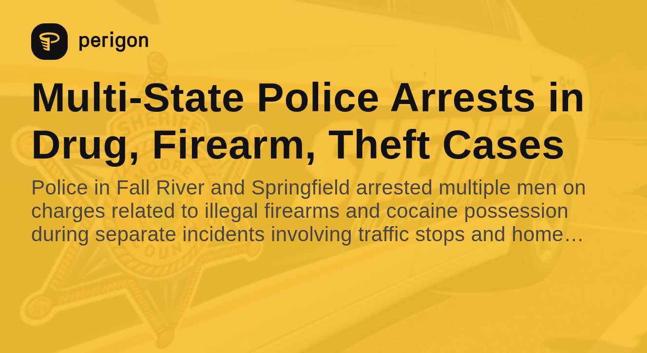 Multi-State Police Arrests in Drug, Firearm, Theft Cases | Perigon
