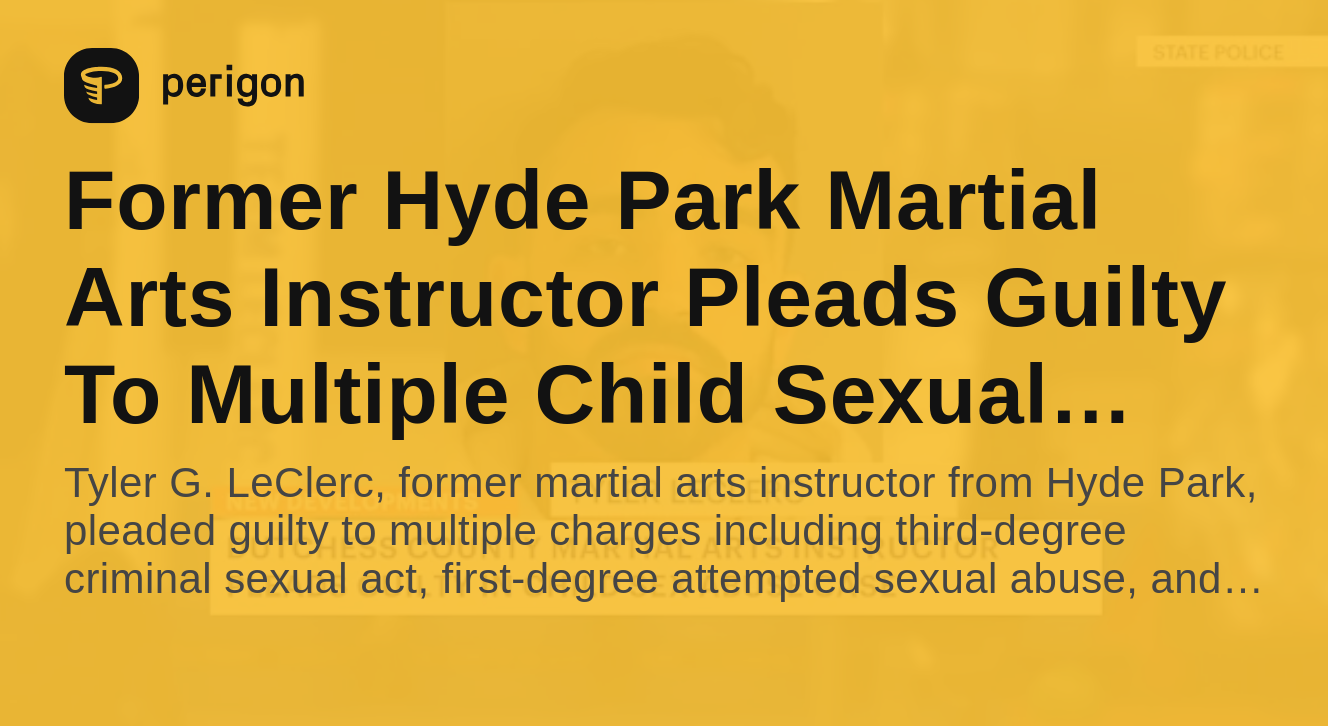 Former Hyde Park Martial Arts Instructor Pleads Guilty To Multiple Child Sexual Abuse Charges ...