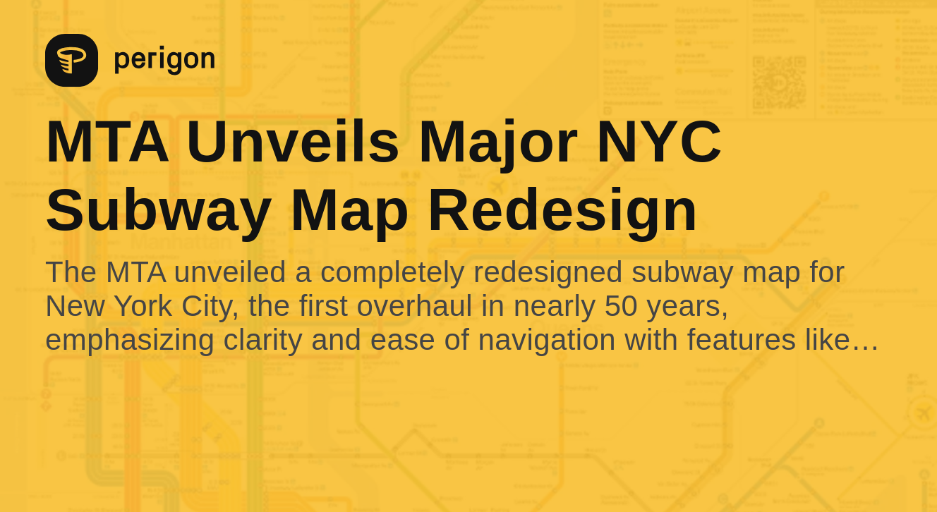 MTA Unveils Major NYC Subway Map Redesign | Perigon