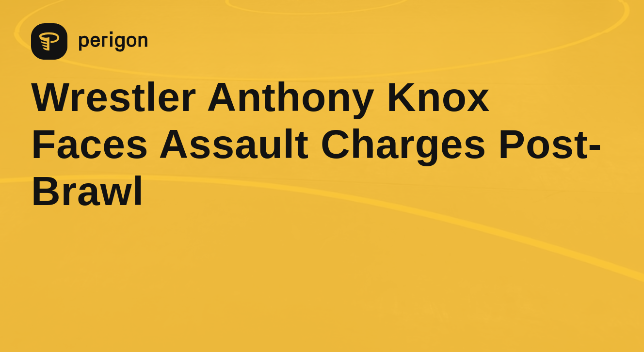 Wrestler Anthony Knox Faces Assault Charges Post-Brawl | Perigon