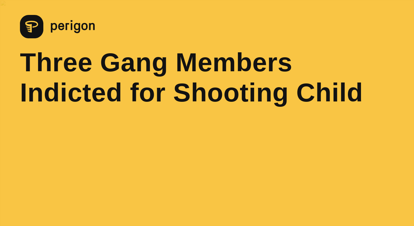 Three Gang Members Indicted for Shooting Child | Perigon