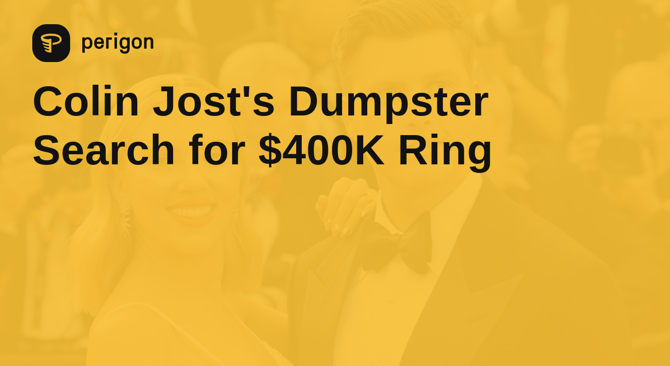 Colin Jost's Dumpster Search for $400K Ring | Perigon