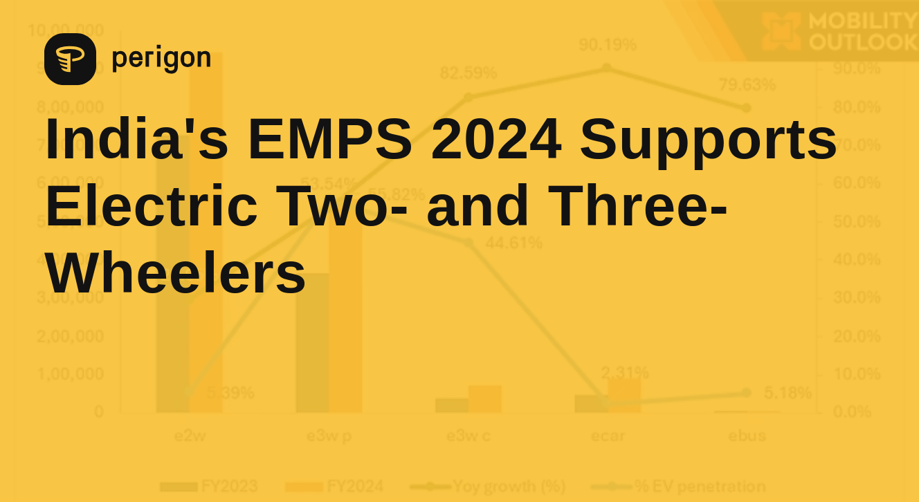 India's EMPS 2024 Supports Electric Two- and Three-Wheelers | Perigon