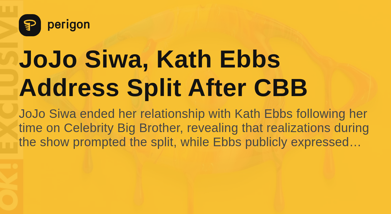 JoJo Siwa, Kath Ebbs Address Split After CBB | Perigon