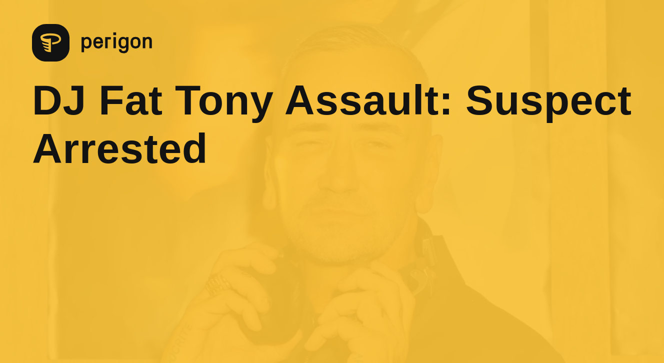 DJ Fat Tony Assault: Suspect Arrested | Perigon