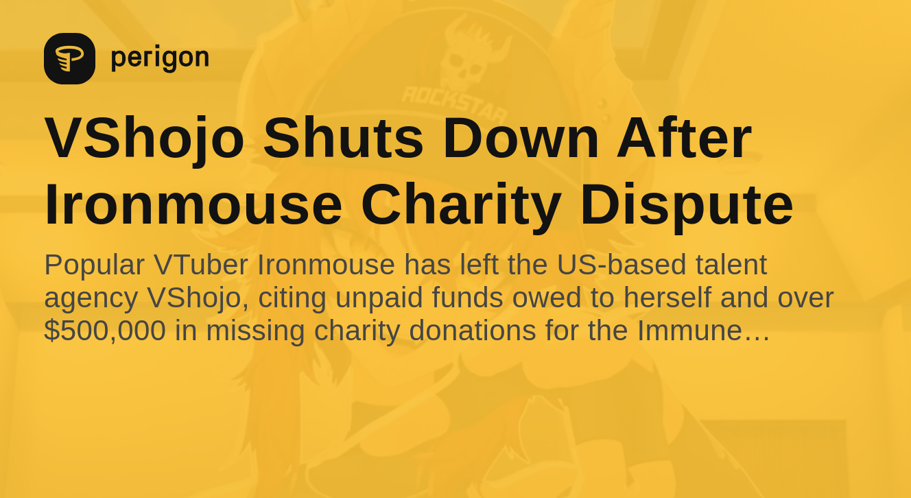 VShojo Shuts Down After Ironmouse Charity Dispute | Perigon