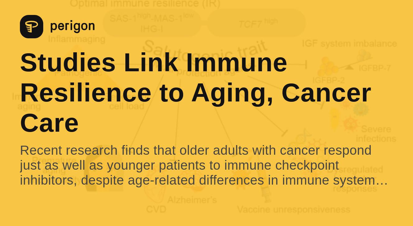 Studies Link Immune Resilience to Aging, Cancer Care | Perigon
