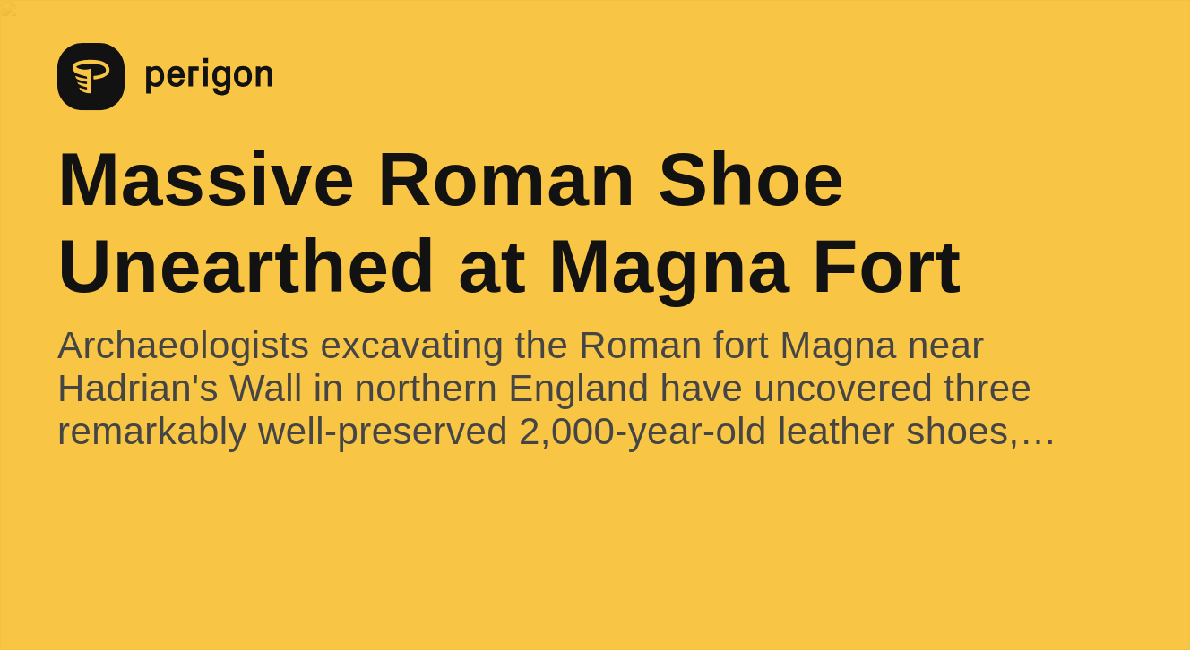 Massive Roman Shoe Unearthed at Magna Fort | Perigon