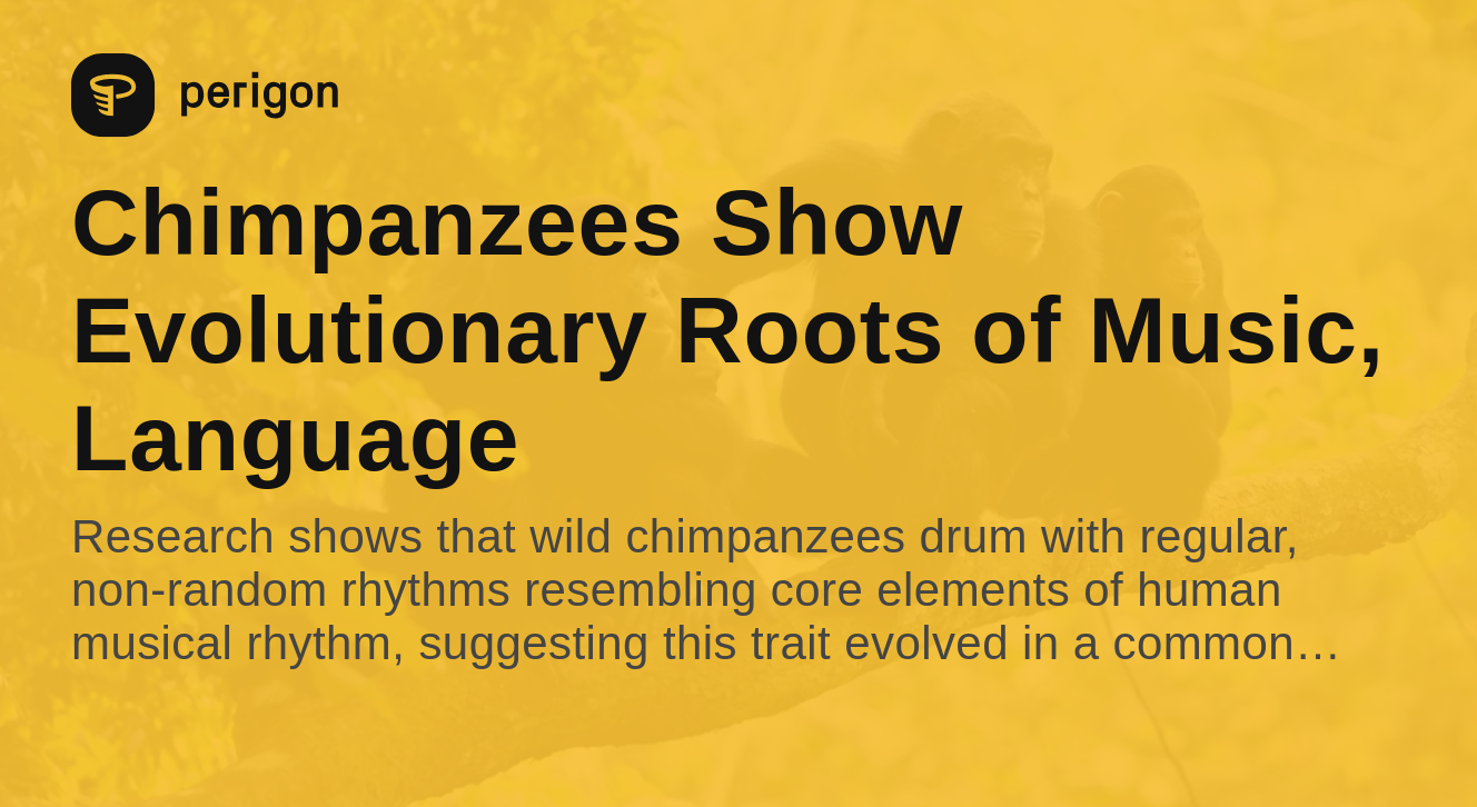 Chimpanzees Show Evolutionary Roots of Music, Language | Perigon