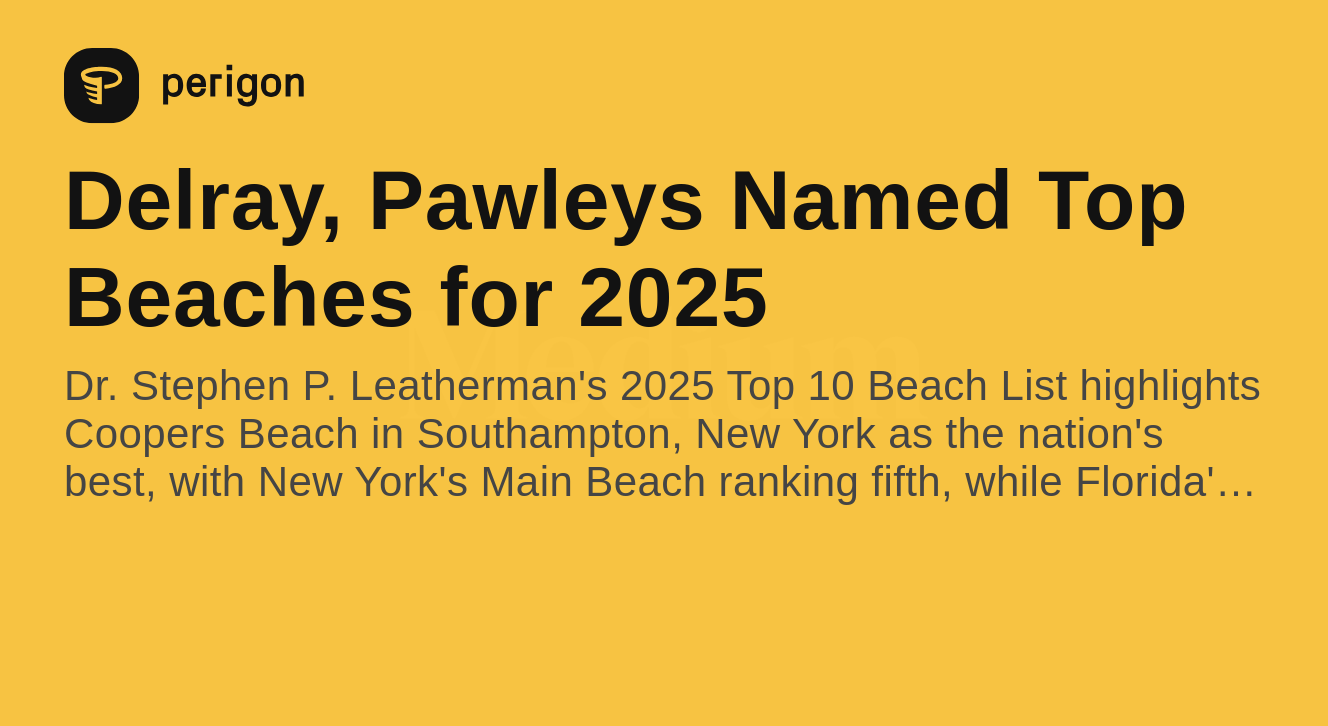 Regional Beaches Top 2025 US Rankings | Perigon