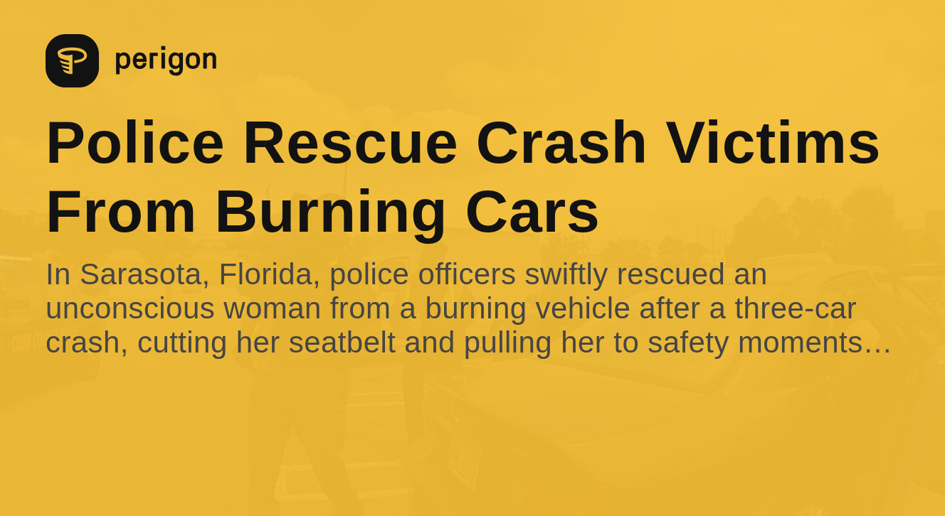 Police Rescue Crash Victims From Burning Cars | Perigon