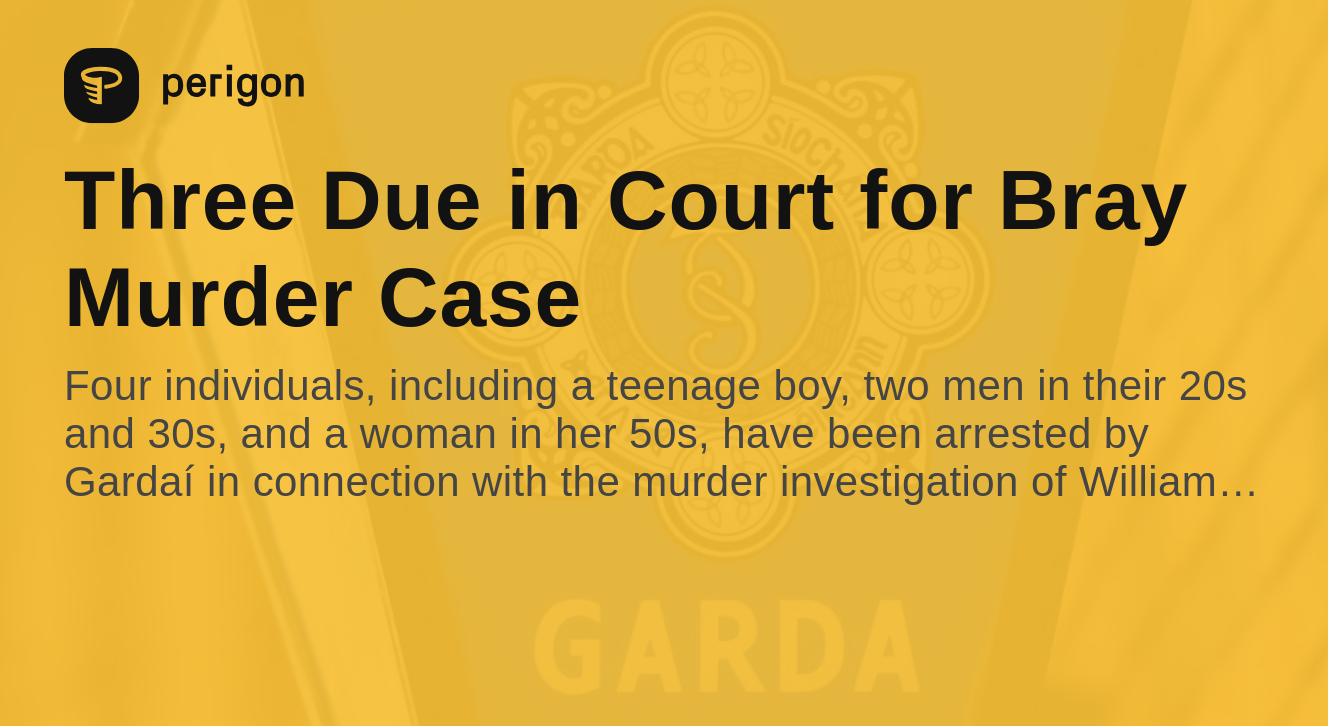 Three Due in Court for Bray Murder Case | Perigon