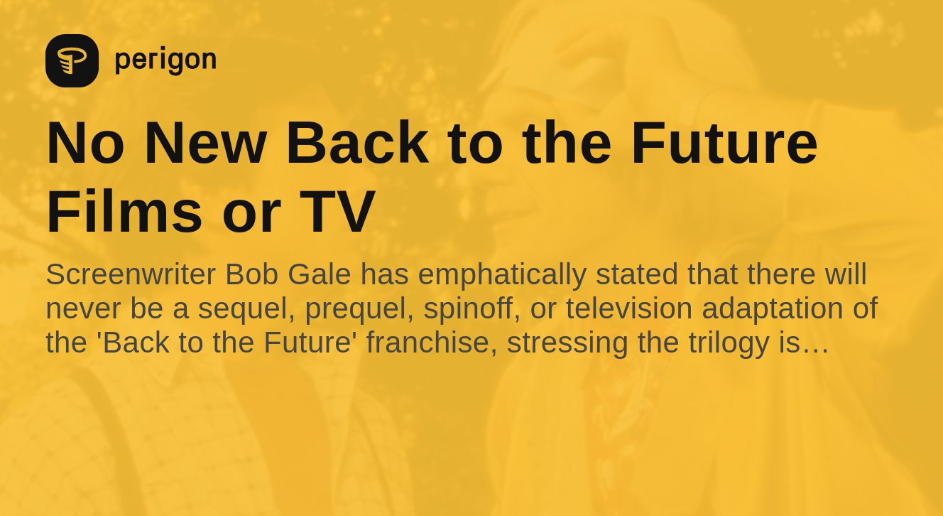 No New Back to the Future Films or TV | Perigon