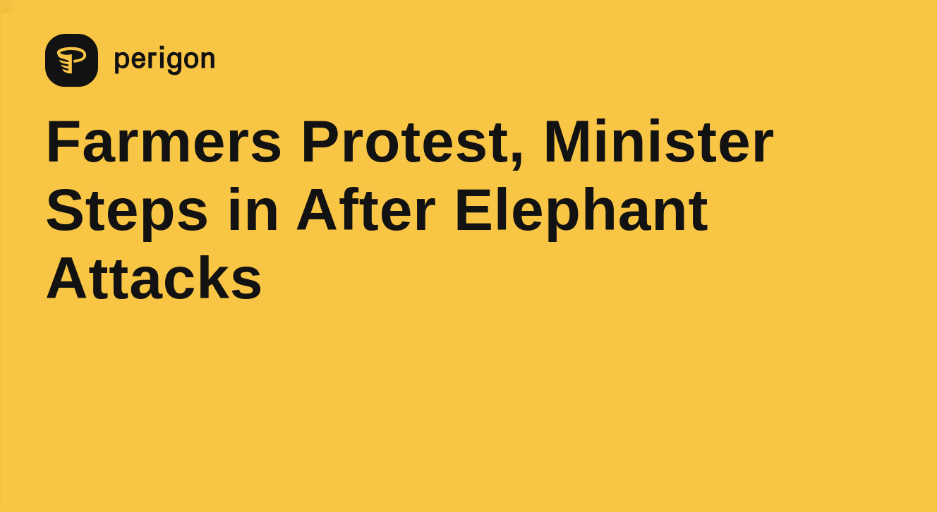 Farmers Protest, Minister Steps in After Elephant Attacks | Perigon