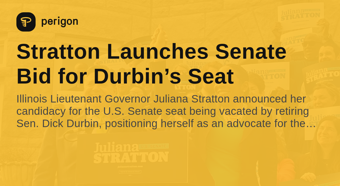 Illinois Lt. Gov. Juliana Stratton launches Senate campaign for Durbin ...