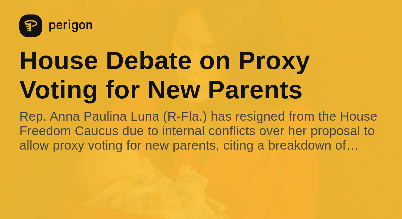 House Debate on Proxy Voting for New Parents | Perigon