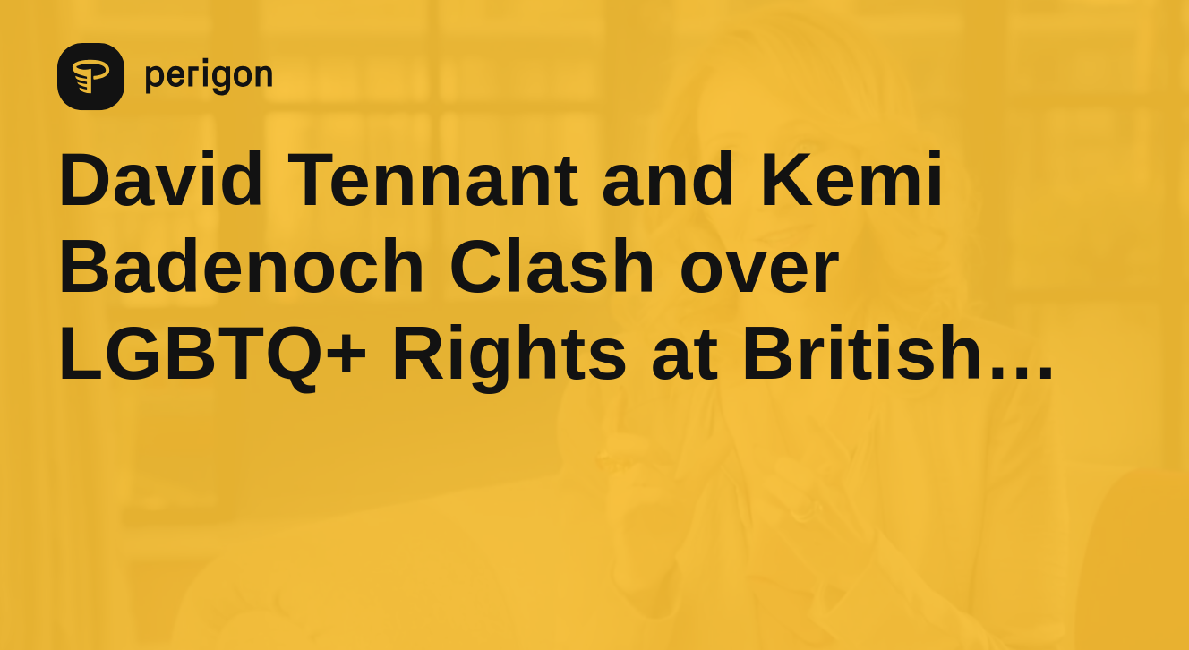 David Tennant and Kemi Badenoch Clash over LGBTQ+ Rights at British ...
