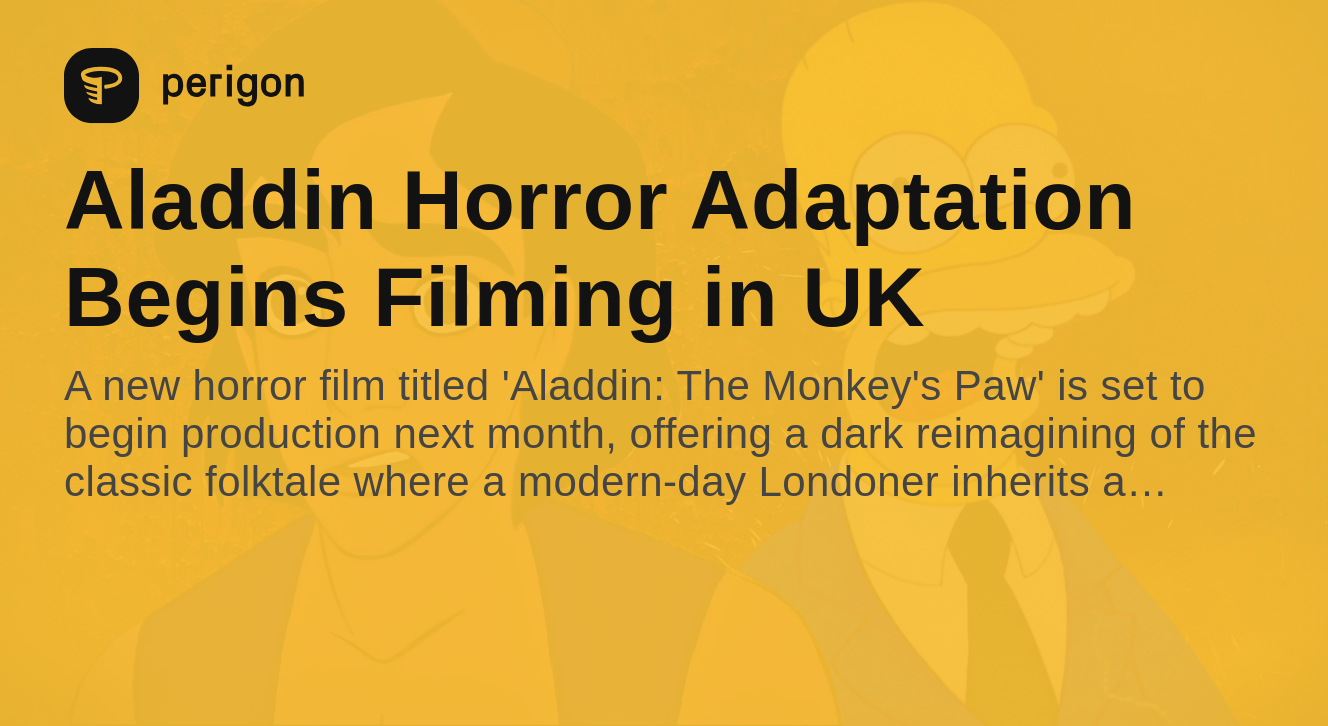 Aladdin Horror Adaptation Begins Filming in UK | Perigon