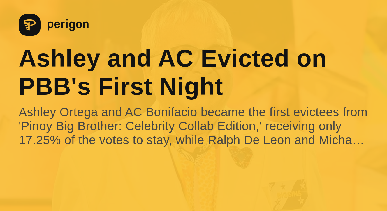 Ashley and AC Evicted on PBB's First Night | Perigon