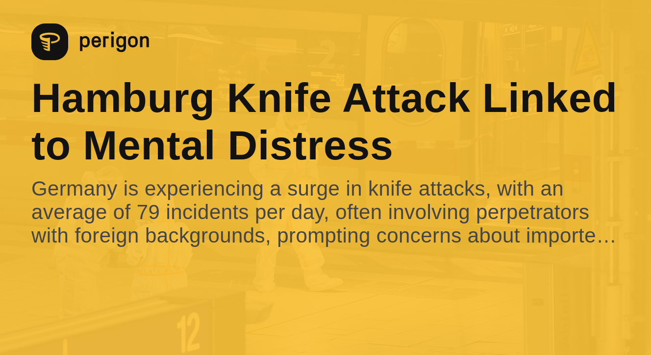 Hamburg Knife Attack Linked to Mental Distress | Perigon
