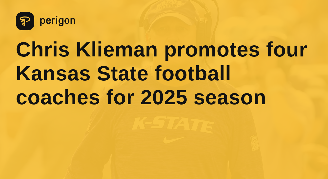 Chris Klieman promotes four Kansas State football coaches for 2025 ...